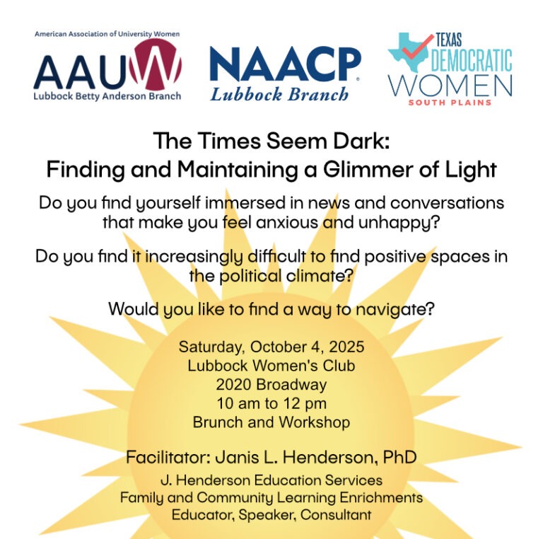 Finding and Maintaining a Glimmer of Light - AAUW Lubbock Betty ...